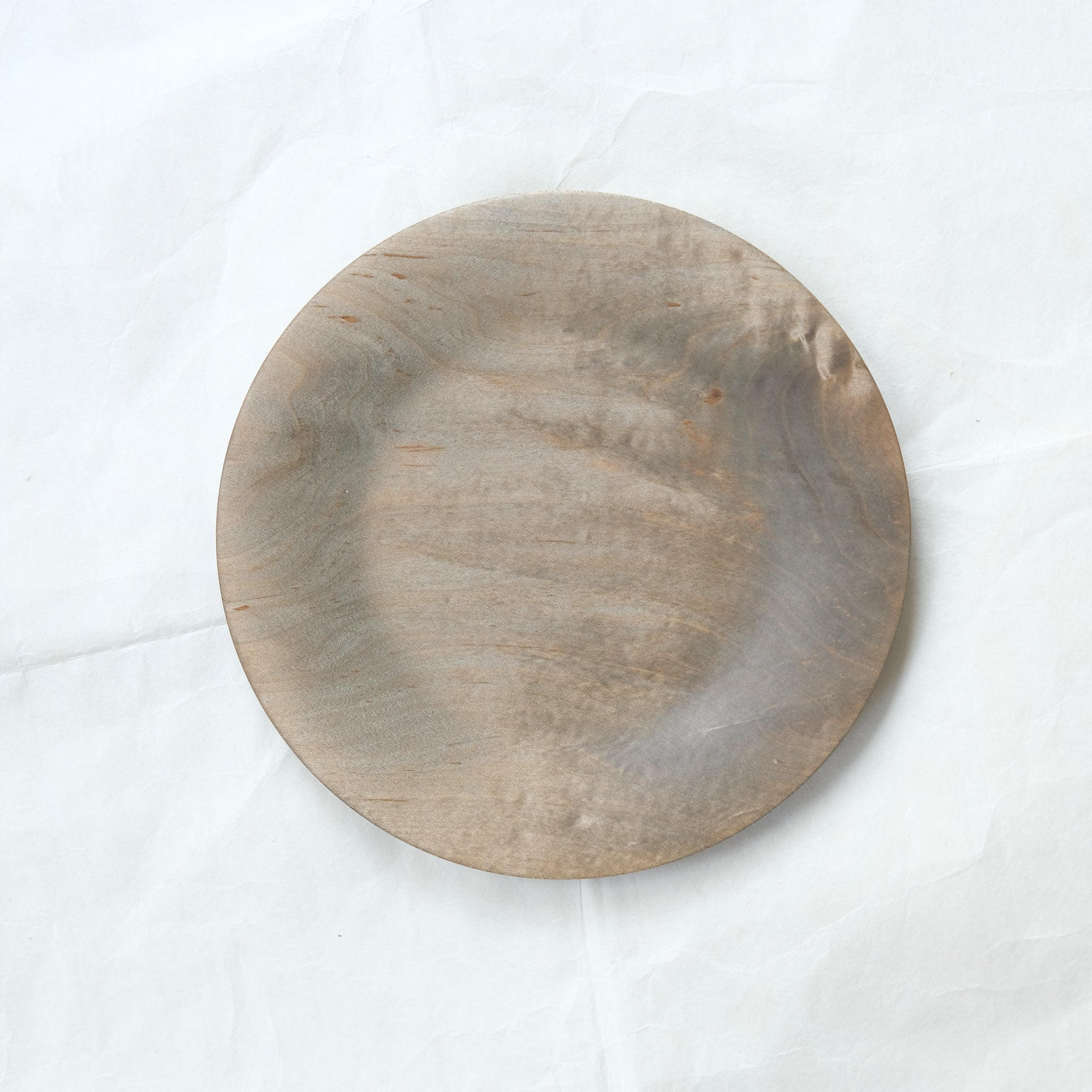 Plate with Japanese maple edges D18cm - gray brown by Yu Uchida ...