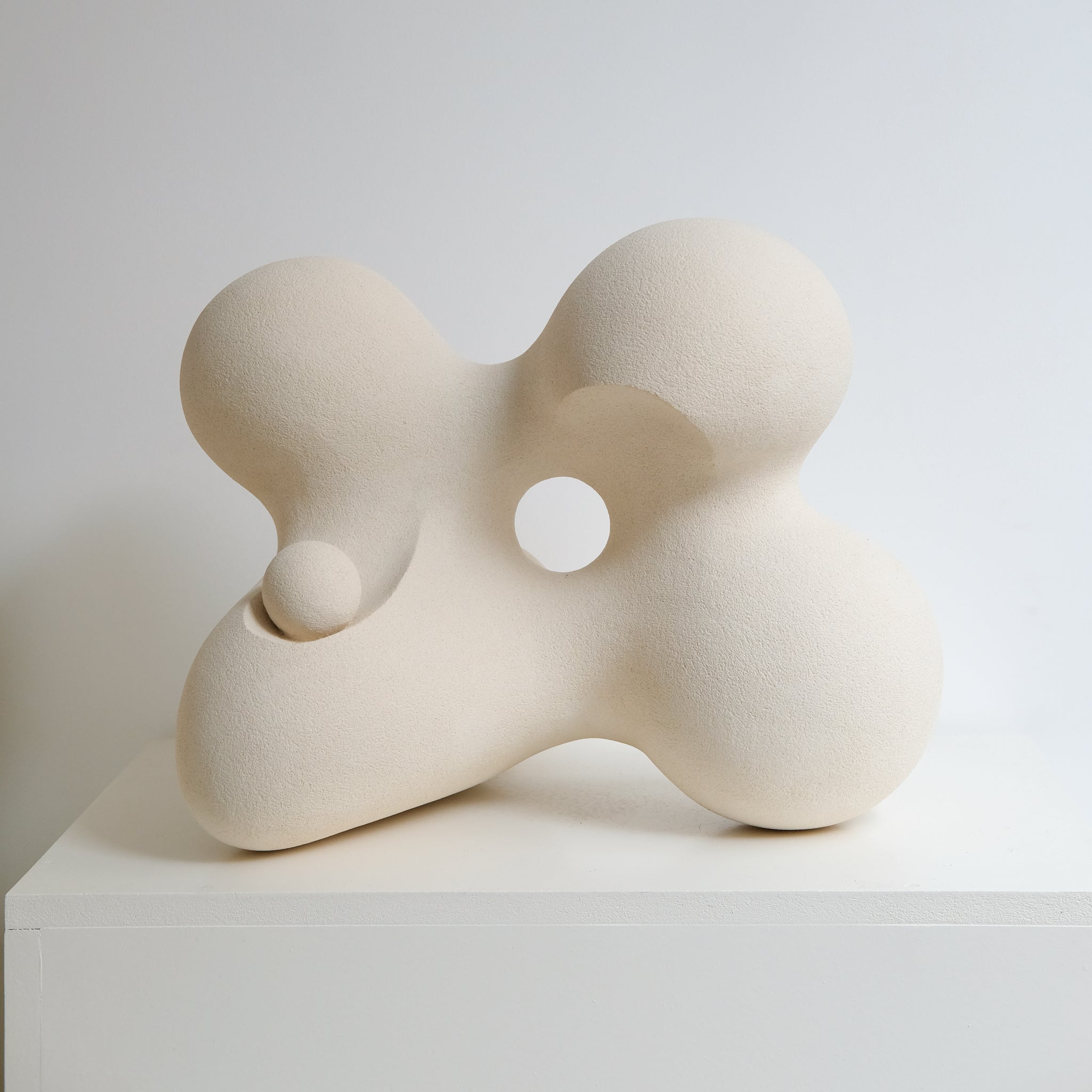 “CLOUD STONE VIII” beige sculpture by Terre Brute at Brutal Ceramics