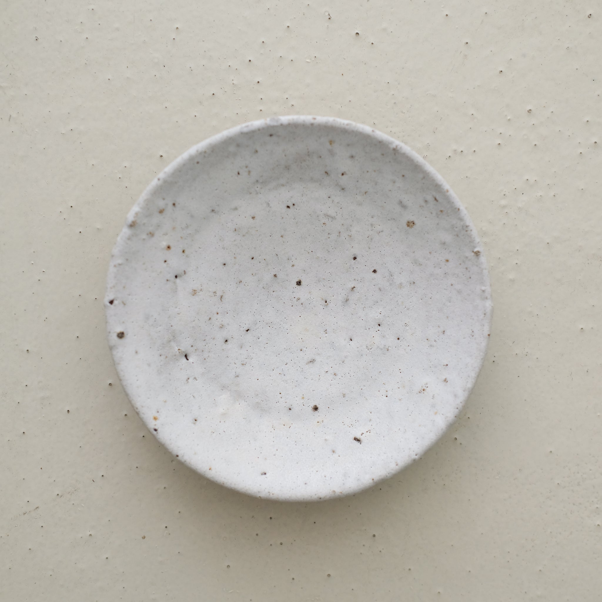 Matte white Moon plate by ceramicist Benoit Audureau at Brutal Ceramics