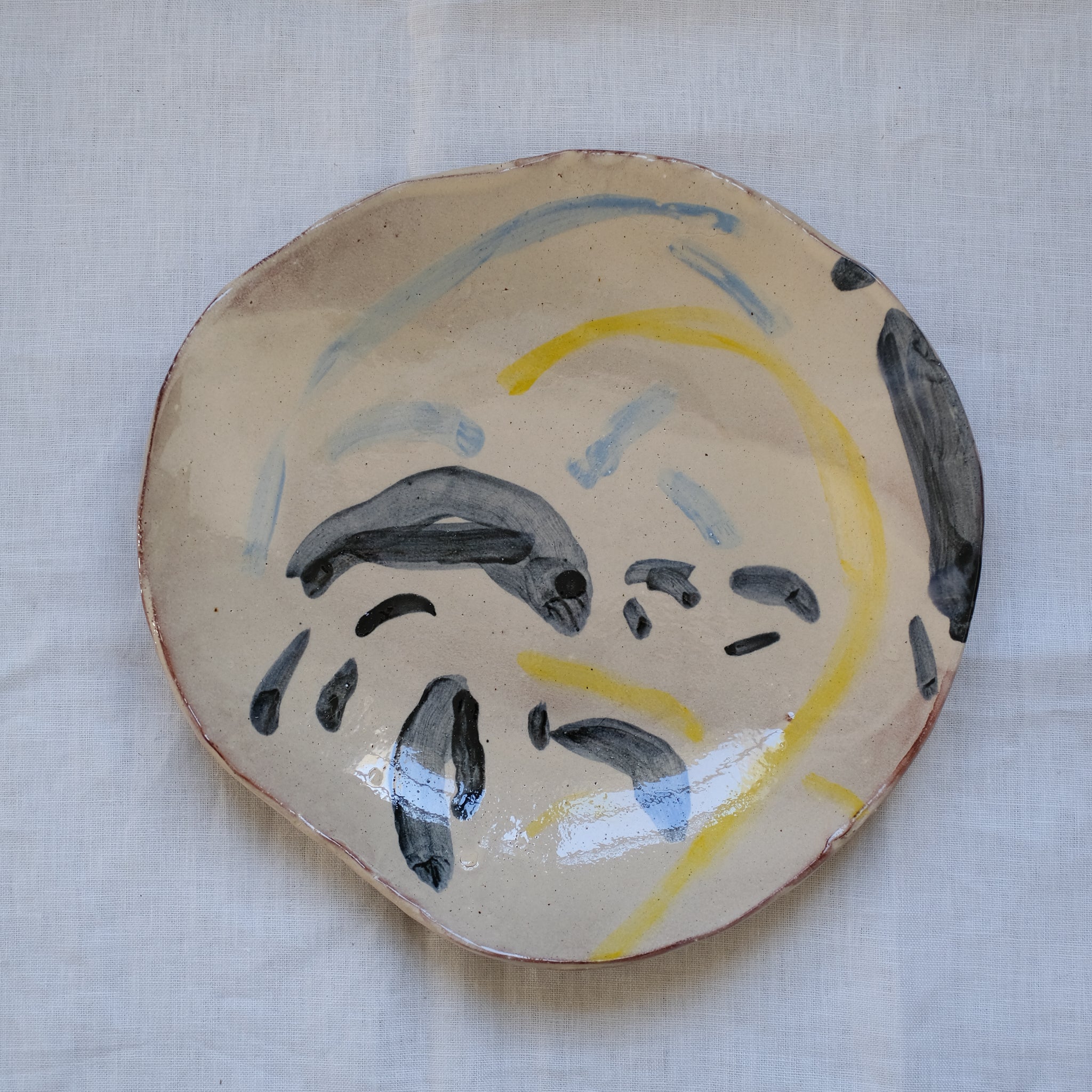 Calabash 03 multicolored dish by Héloïse Bariol at Brutal Ceramics