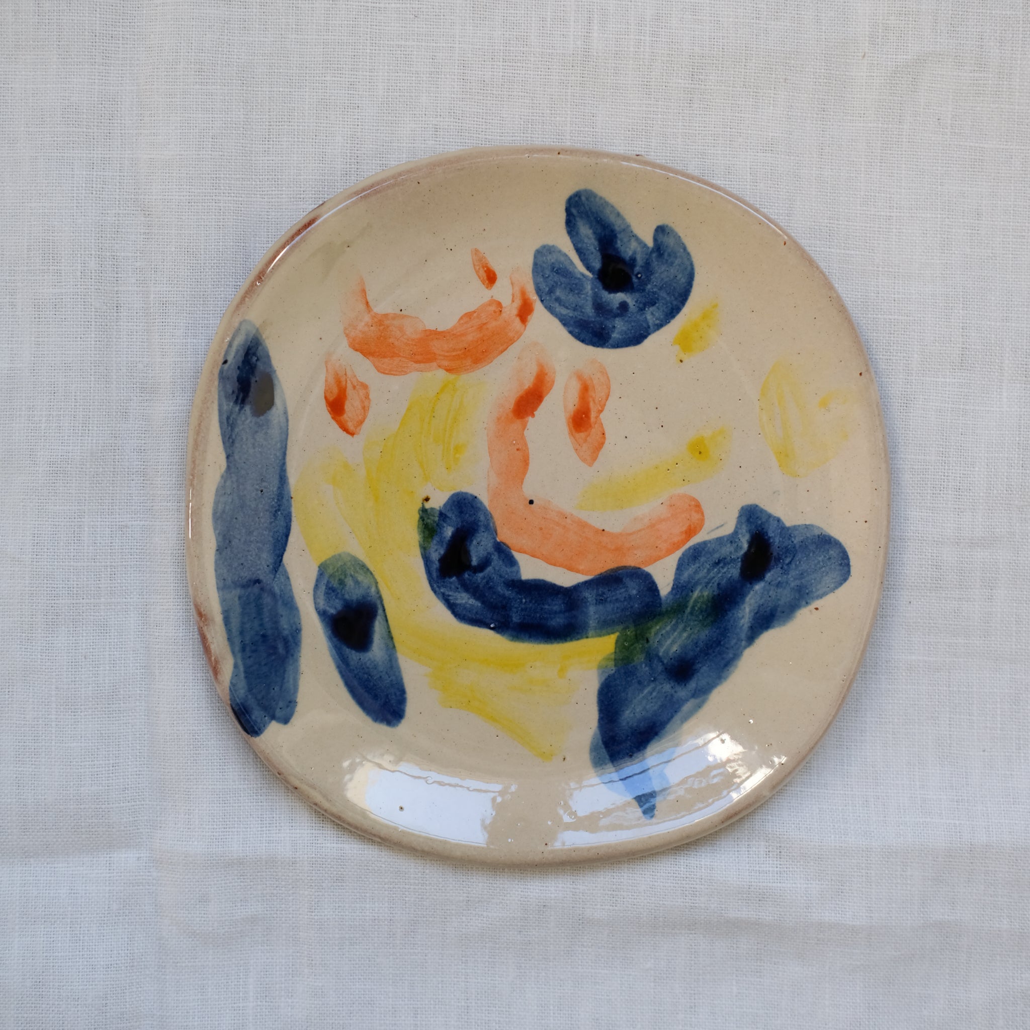 Plate 01 multicolored by Héloïse Bariol at Brutal Ceramics